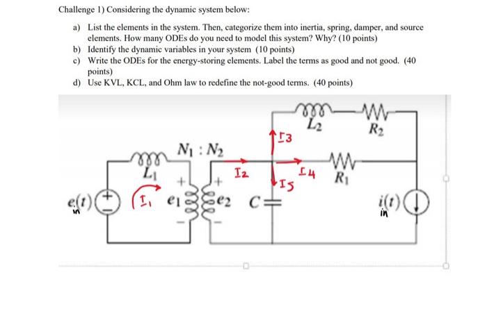 Solved Challenge 1) Considering the dynamic system below: a) | Chegg.com