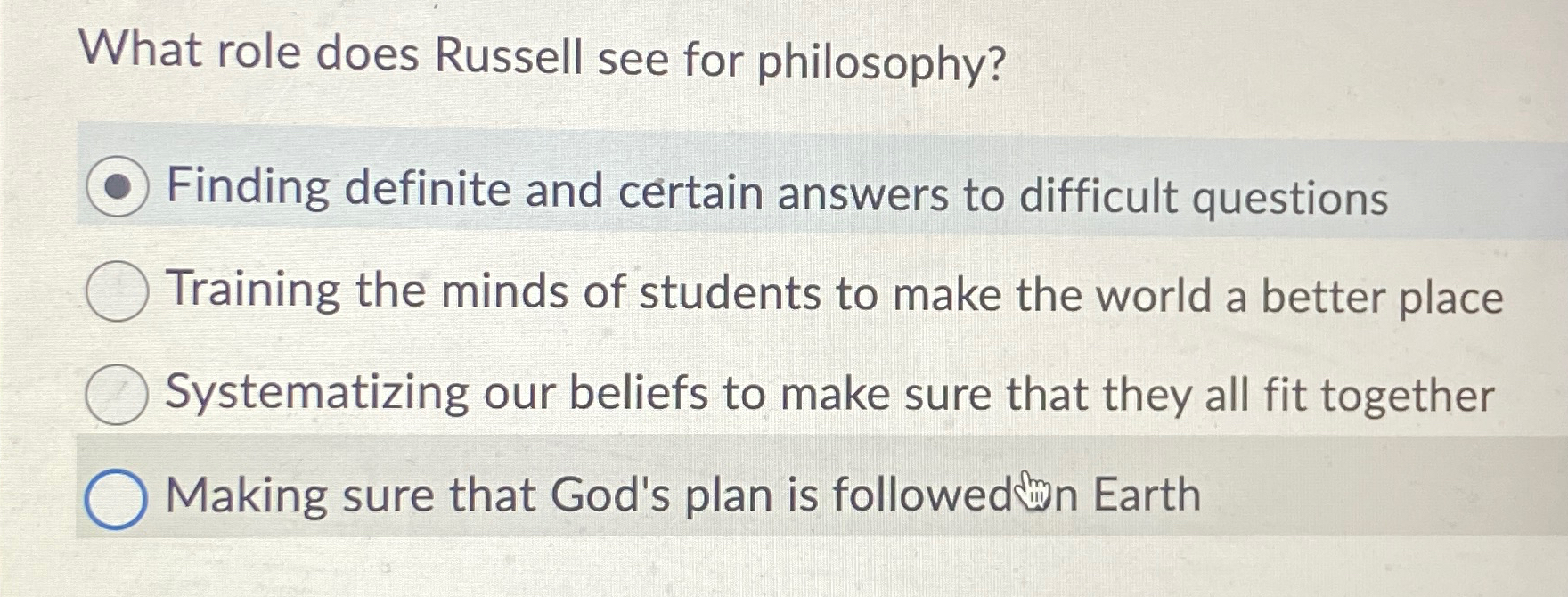 Solved What role does Russell see for philosophy?Finding | Chegg.com