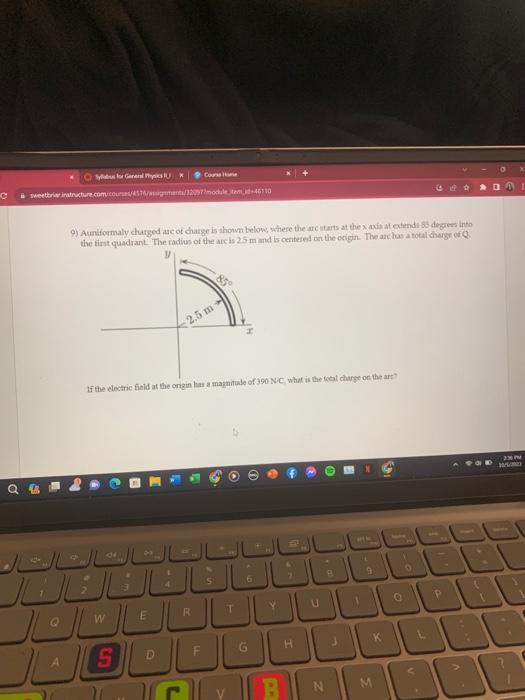 Solved If the electric field at the ongin las a magnitule of | Chegg.com