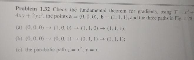 Solved Problem 1.32 ﻿Check the fundamental theorem for | Chegg.com