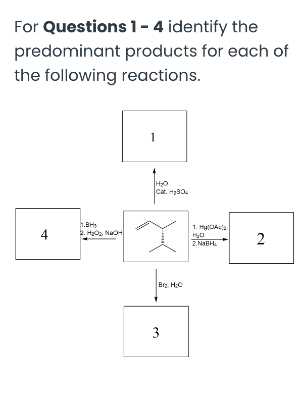 Solved For Questions 1 - 4 ﻿identify thepredominant products | Chegg.com