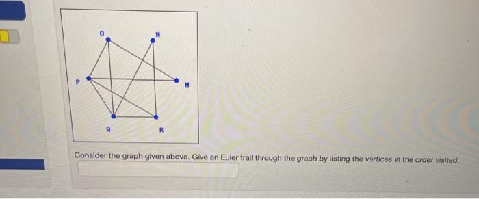 Solved Consider the graph given above. Give an Euler trail | Chegg.com