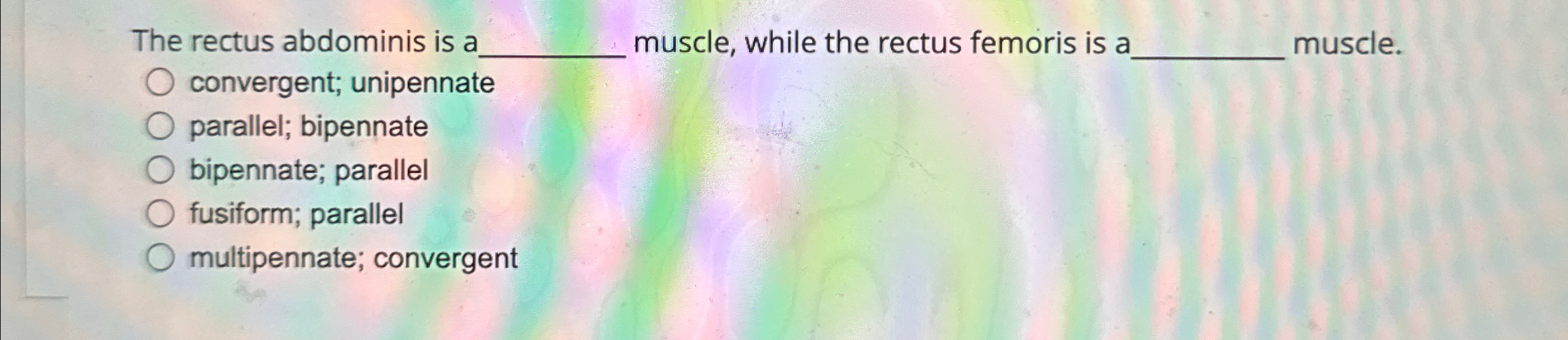 Solved The rectus abdominis is a q, ﻿muscle, while the | Chegg.com