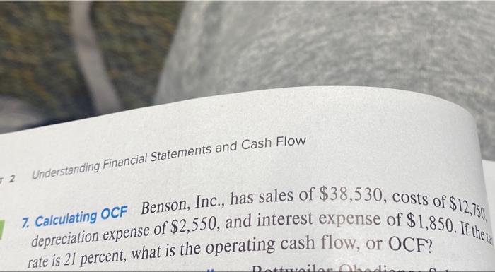Solved 72 Understanding Financial Statements and Cash Flow | Chegg.com