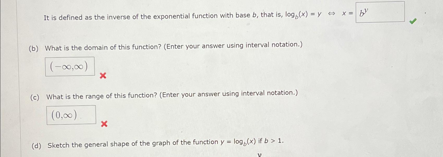 Solved It is defined as the inverse of the exponential | Chegg.com