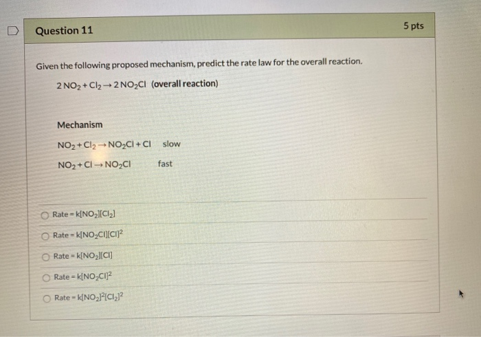 Solved Question 11 5 pts Given the following proposed | Chegg.com