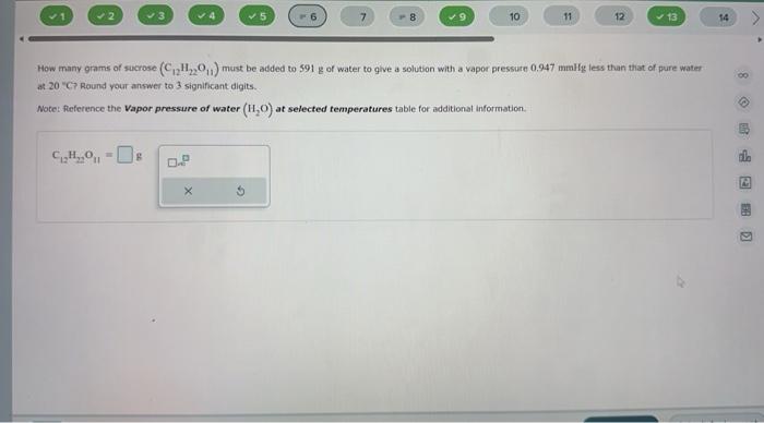 Solved How many grams of sucrose (C12H22O11) must be added | Chegg.com