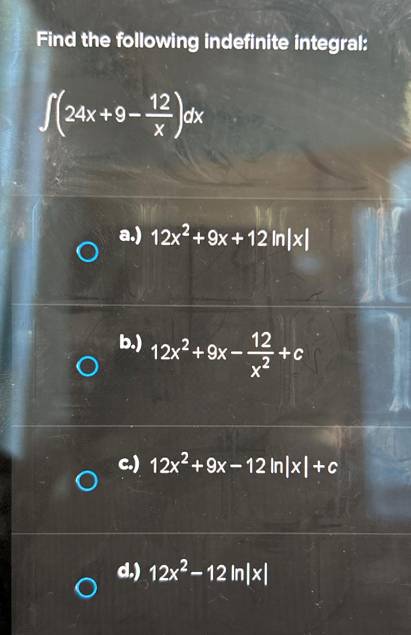 Solved Find the following indefinite | Chegg.com