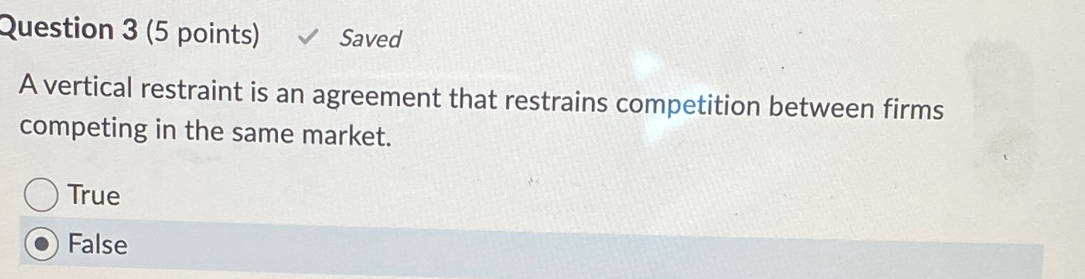 Solved Question 3 (5 ﻿points) ﻿SavedA vertical restraint is | Chegg.com