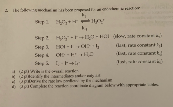 Solved 2. The following mechanism has been proposed for an | Chegg.com