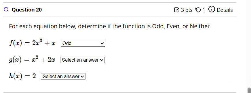 Solved Question 20For each equation below, determine if the | Chegg.com