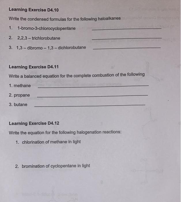 Solved Learning Exercise 04.13 Functional Group | Chegg.com