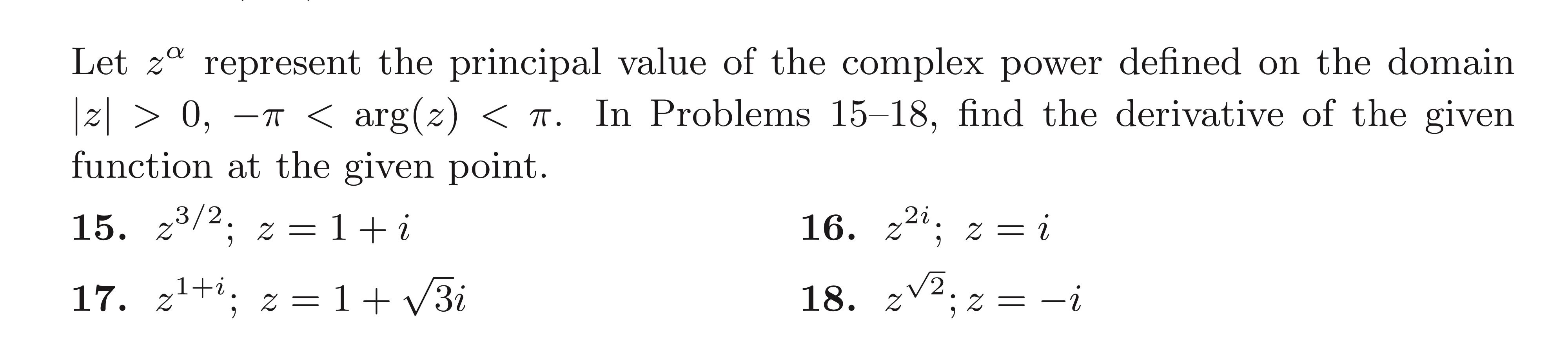 Solved zα ﻿represent the principal value of the complex | Chegg.com