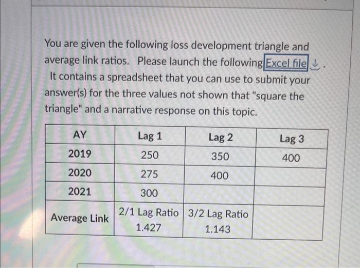 Solved Question 14 Answer Link Ratios: Why ultimate losses | Chegg.com