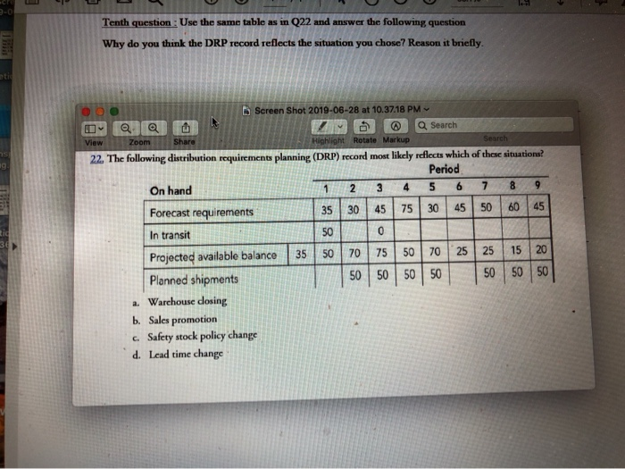 Solved -ol Tenth question: Use the same table as in Q22 and | Chegg.com