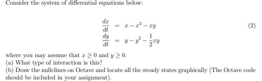 Solved Consider the system of differential equations | Chegg.com