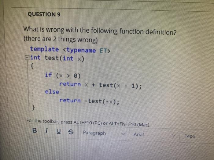 Solved QUESTION 16 Given the following templated class | Chegg.com