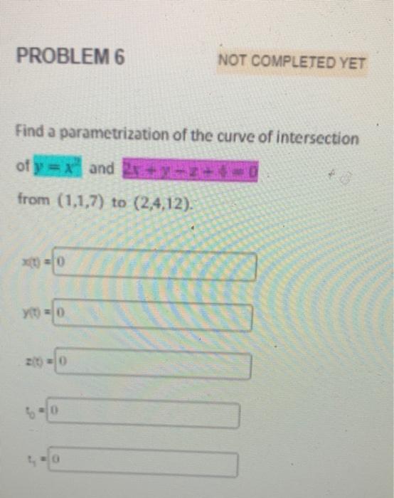 Solved Find a parametrization of the curve of intersection | Chegg.com