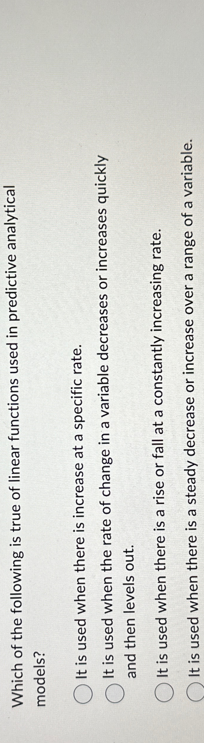 Solved Which of the following is true of linear functions | Chegg.com