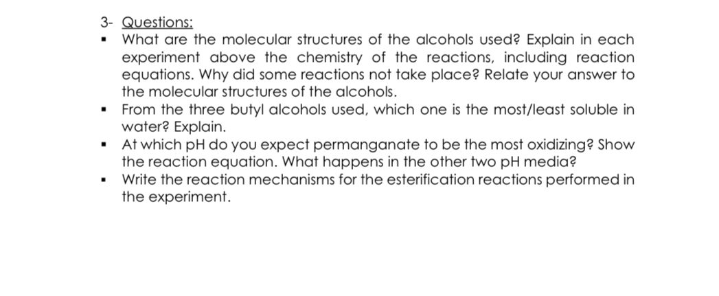 Solved 3- ﻿Questions:What are the molecular structures of | Chegg.com