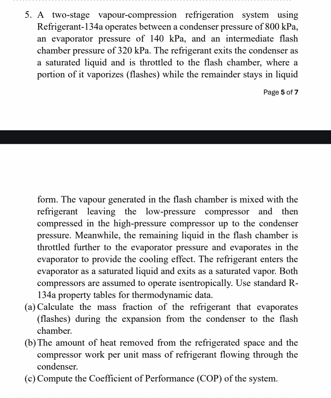 Solved A two-stage vapour-compression refrigeration system | Chegg.com