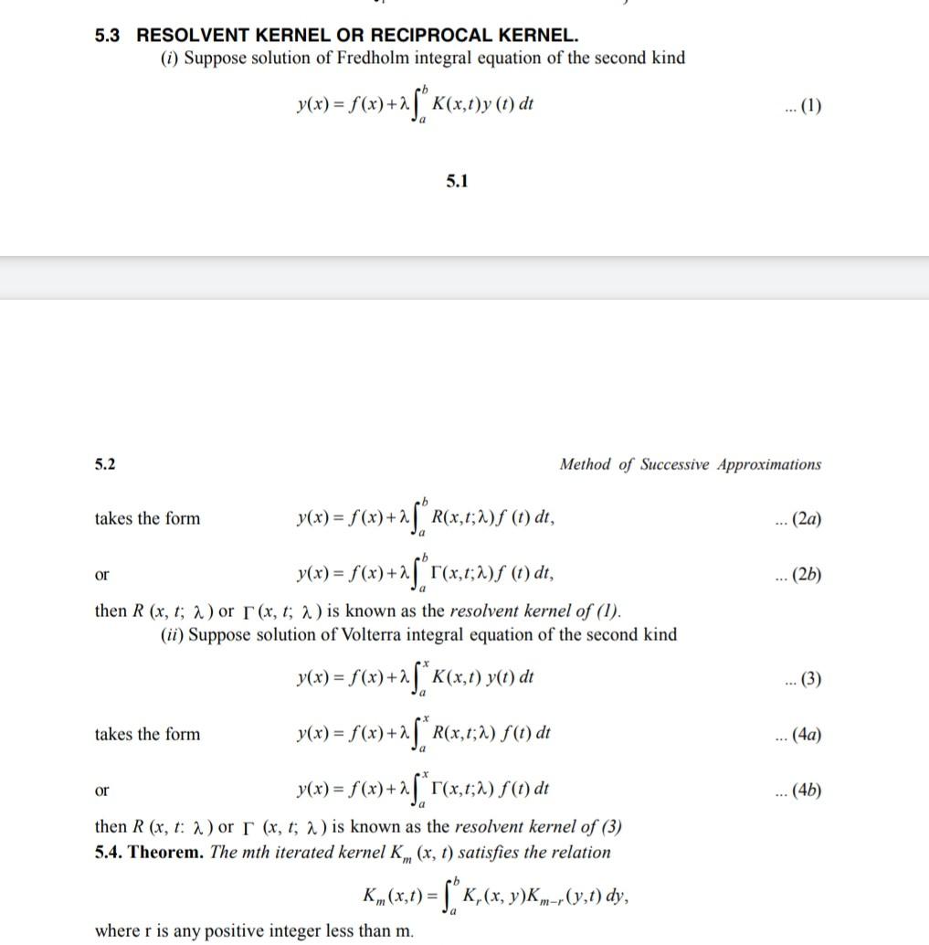 Solved 2. (a) Construct the resolvent kernels for the | Chegg.com