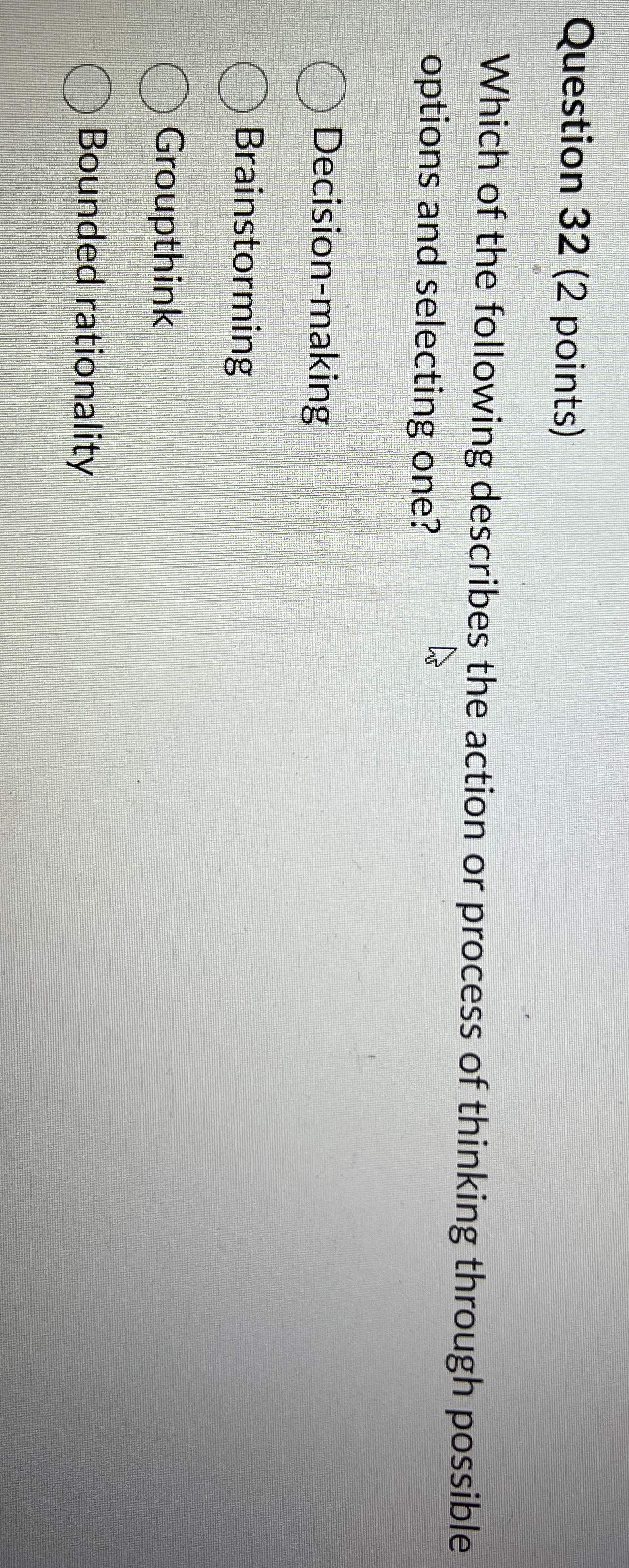 Solved Question 32 (2 ﻿points)Which of the following | Chegg.com