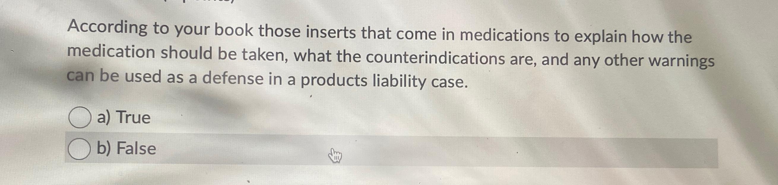 Solved According to your book those inserts that come in | Chegg.com