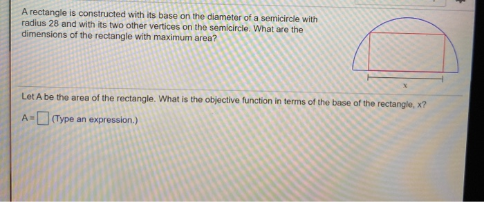Solved A rectangle is constructed with its base on the | Chegg.com