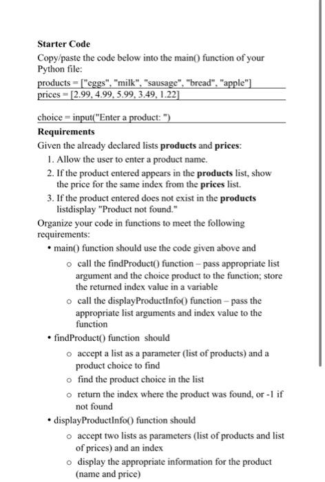 Solved Starter Code Copy Paste The Code Below Into The Main0