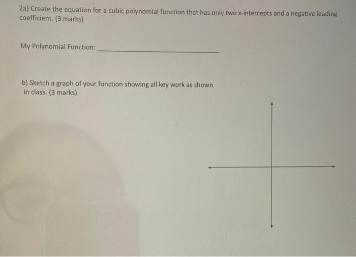 Solved 2a) Create the equation for a cubic polynomial | Chegg.com