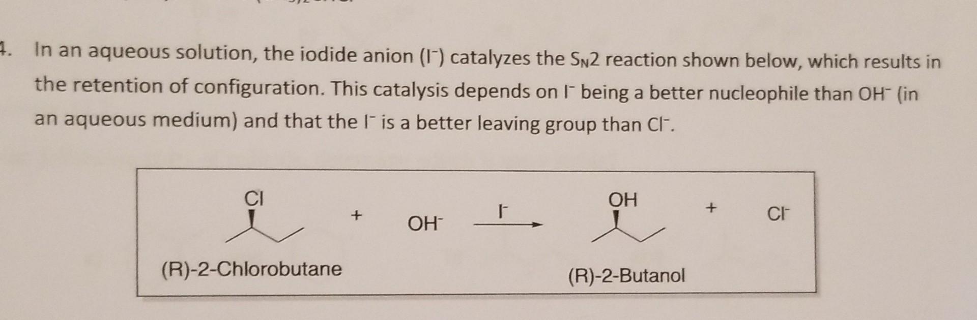 Solved 9. In an aqueous solution, the iodide anion (1") | Chegg.com