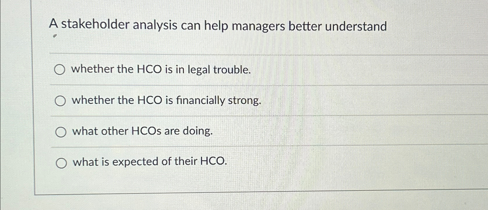 Solved A stakeholder analysis can help managers better | Chegg.com