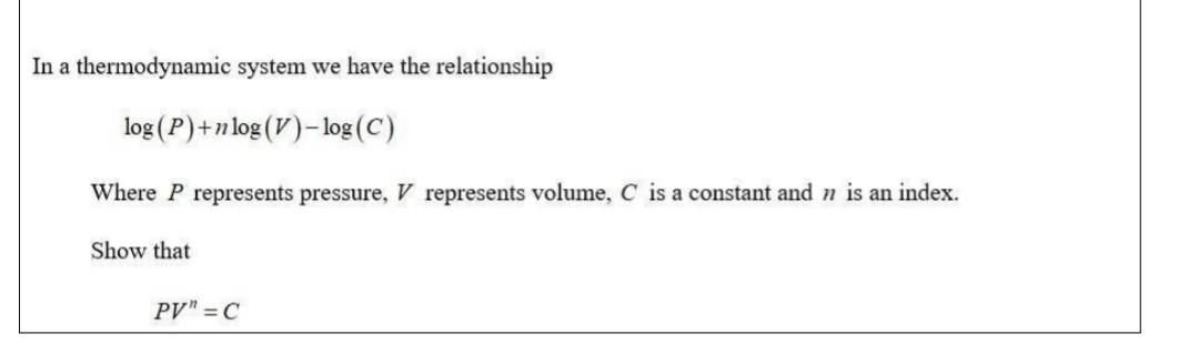 Solved In a thermodynamic system we have the relationship | Chegg.com