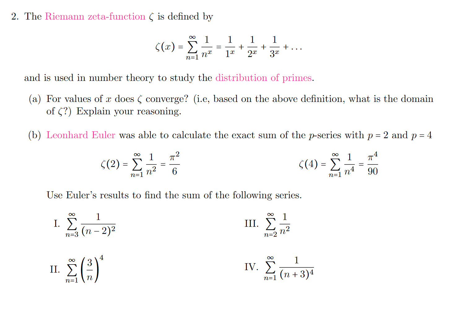 Solved The Riemann zeta-function \zeta is defined by \zeta | Chegg.com