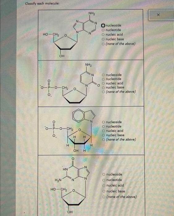 Solved Classify each molecule: | Chegg.com Solved Classify each molecule: | Chegg.com