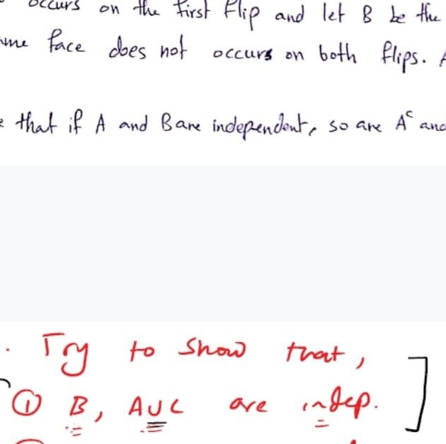 Solved occurs on the first flip and let B be the une face | Chegg.com