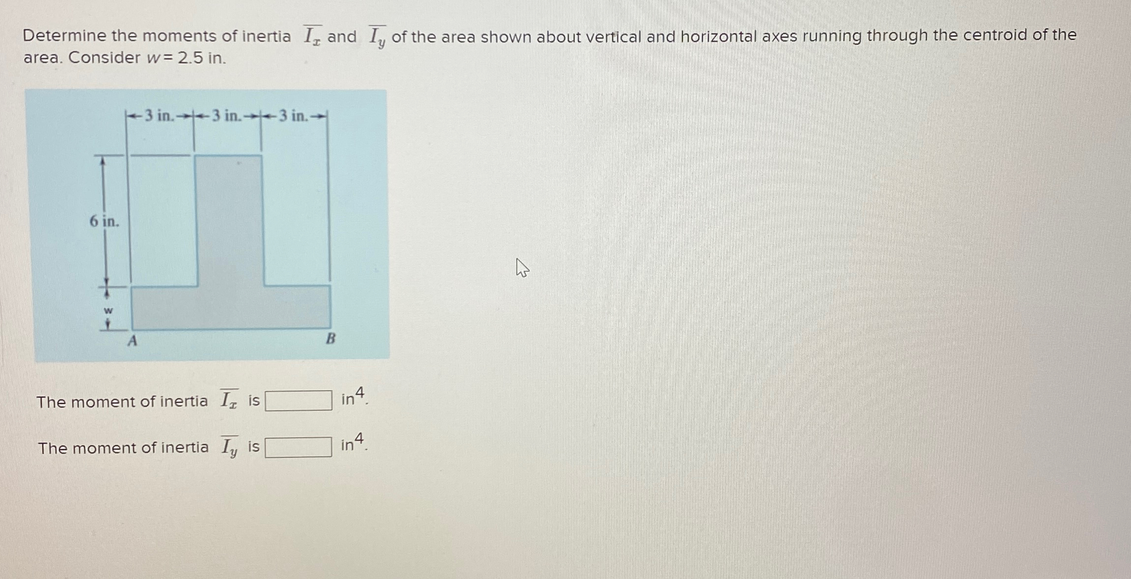 Solved Determine the moments of inertia ?bar (Ix) ﻿and | Chegg.com