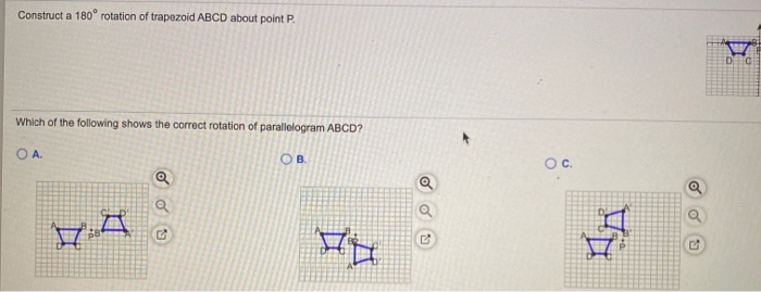Solved Construct a 180° rotation of trapezoid ABCD about | Chegg.com