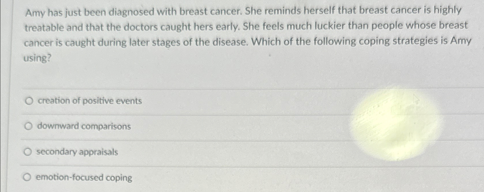 Solved Amy has just been diagnosed with breast cancer. She | Chegg.com