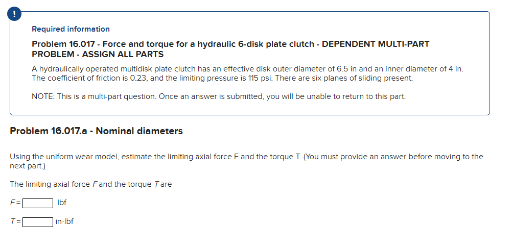Solved Required informationProblem 16.017 - ﻿Force and | Chegg.com