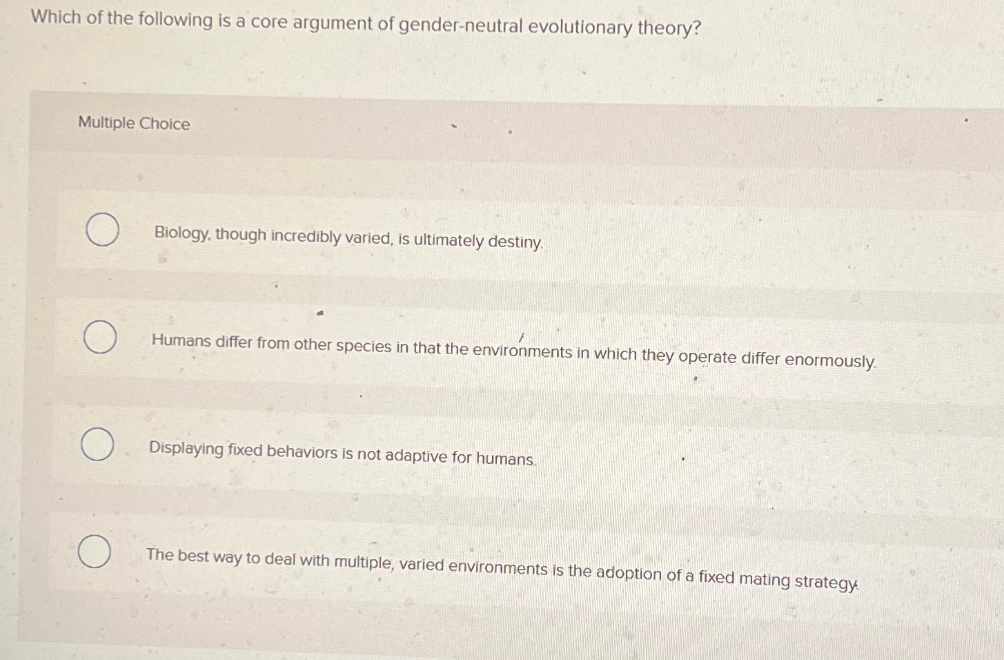 Solved Which of the following is a core argument of | Chegg.com