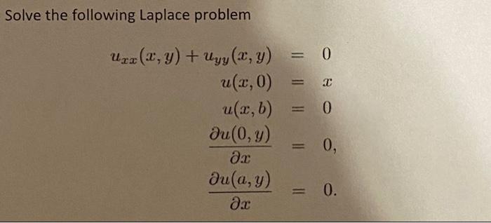 Solved Solve the following Laplace problem | Chegg.com