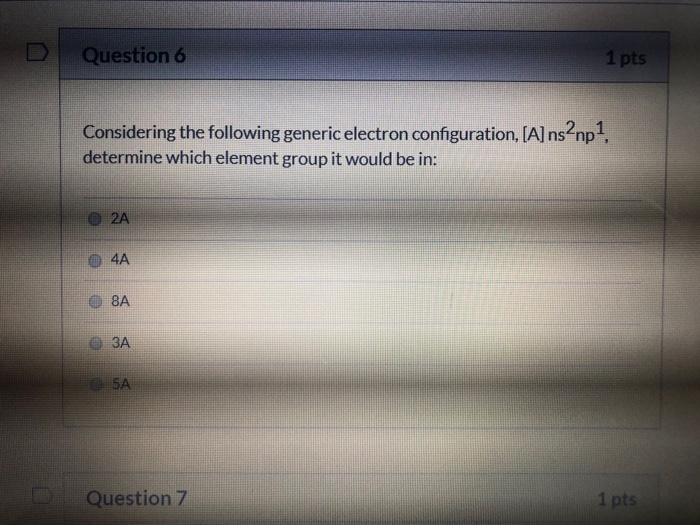 Solved Question 6 1 pts Considering the following generic | Chegg.com