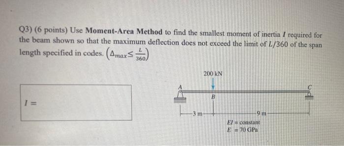 Solved Q3) (6 points) Use Moment-Area Method to find the | Chegg.com