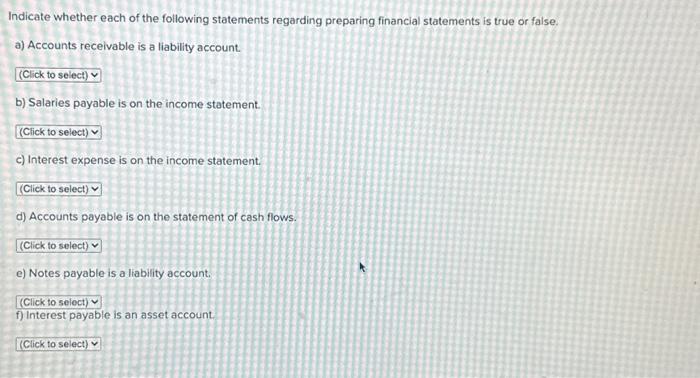 Solved Indicate whether each of the following statements | Chegg.com
