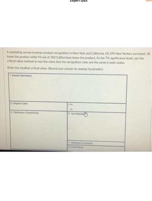 Solved A marketing survey involves product recognition in | Chegg.com