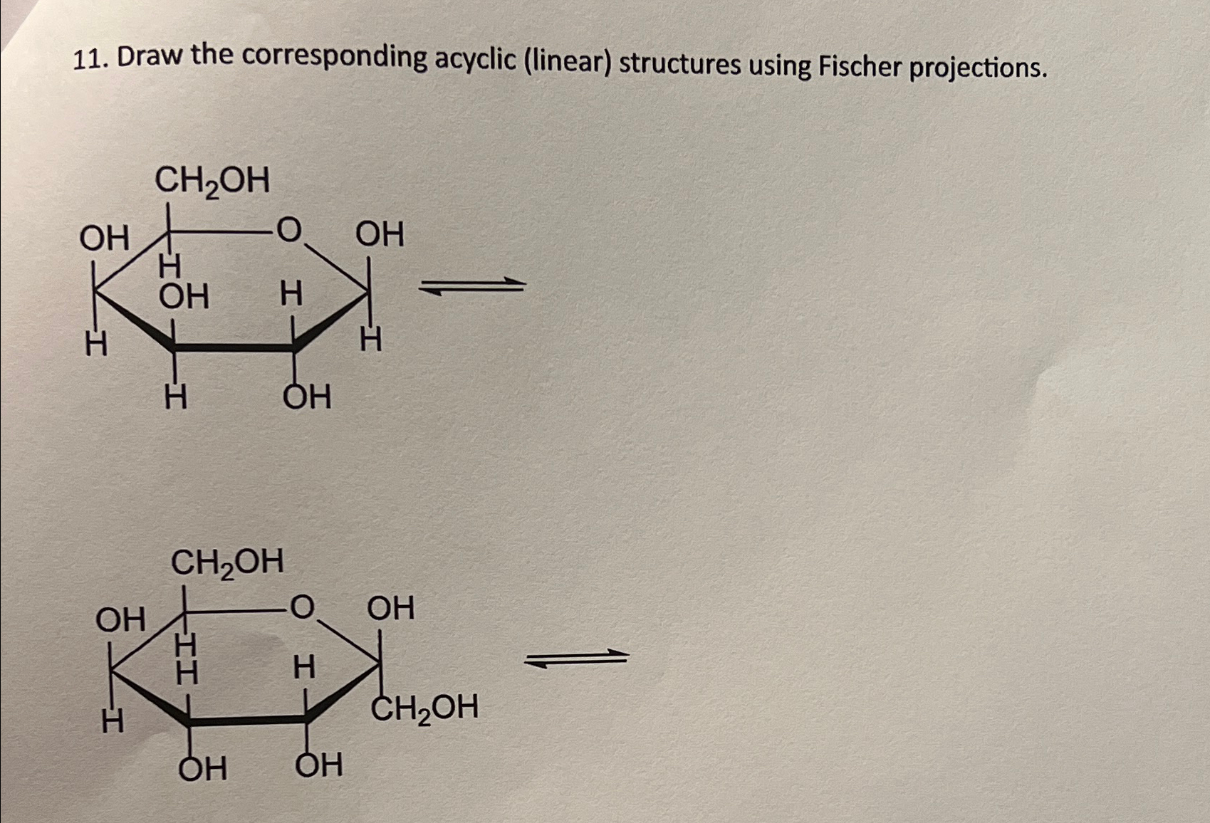 Solved Draw the corresponding acyclic (linear) ﻿structures | Chegg.com