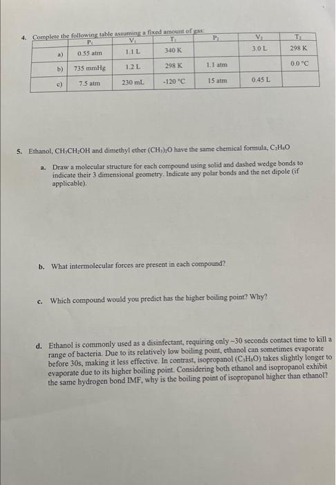 Solved 4. Complete the following table assuming a fixed | Chegg.com