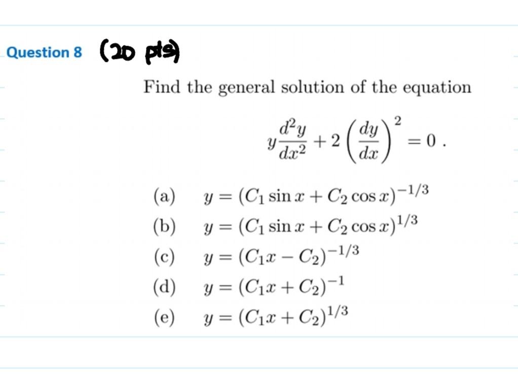 Solved Find the general solution of the equation | Chegg.com